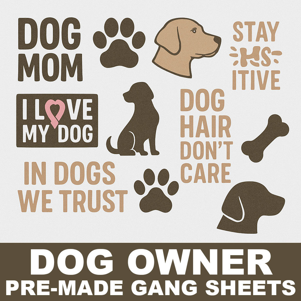 Dog Owner DTF Gang Sheets | Dog-Themed DTF Gang Sheets – tagged "Pre-Made"