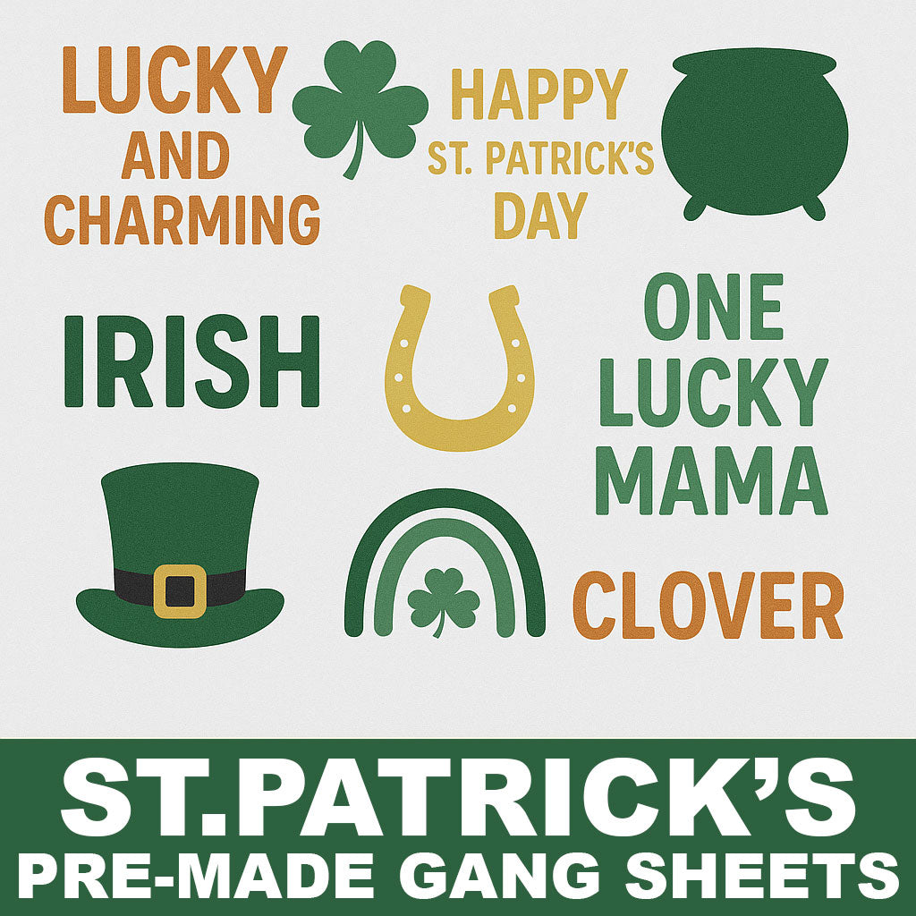 St. Patrick’s Day DTF Gang Sheets | Get Lucky with Ready-to-Press ...
