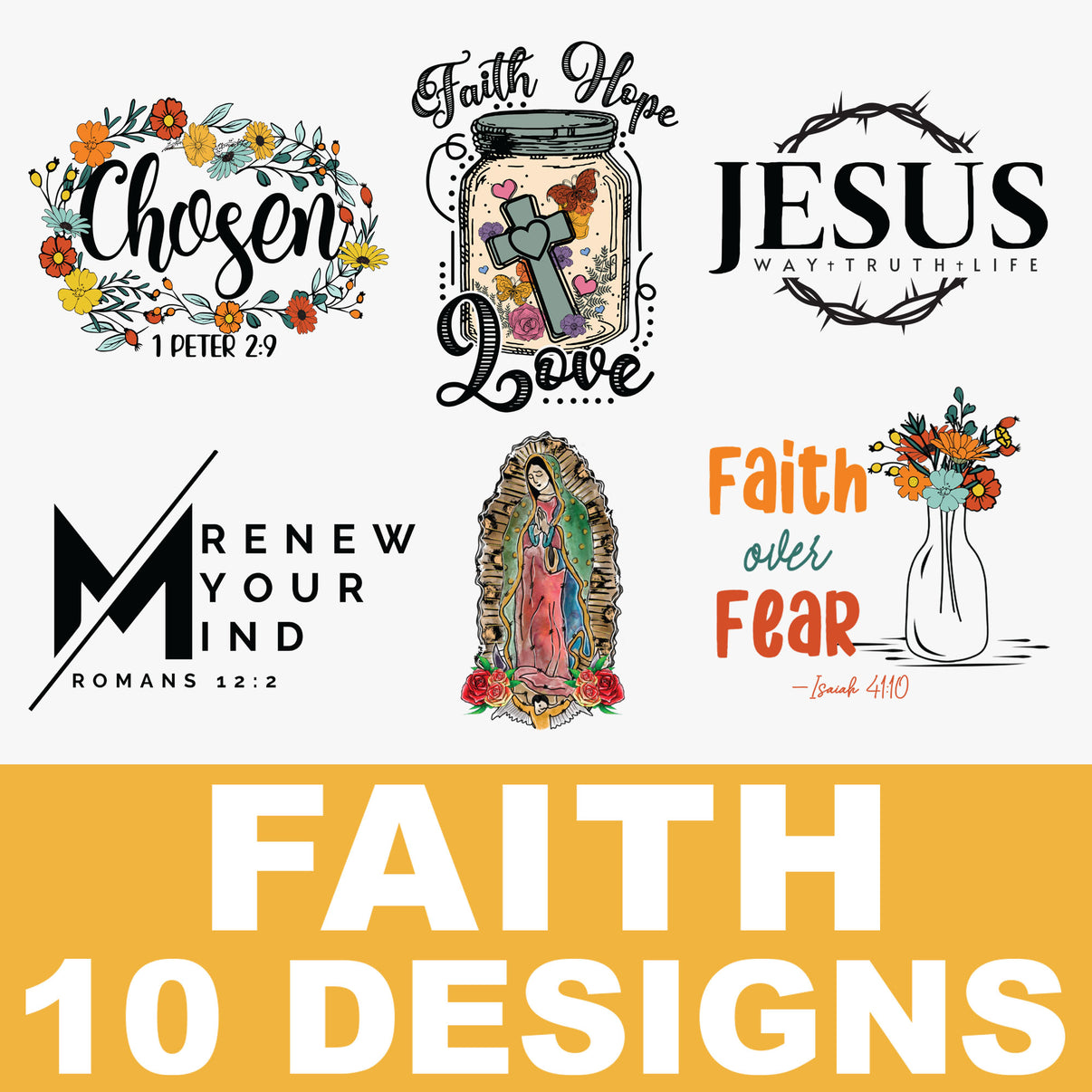 Pre-Made Faith DTF Gang Sheet – 60” Ready-to-Press | PFAI01