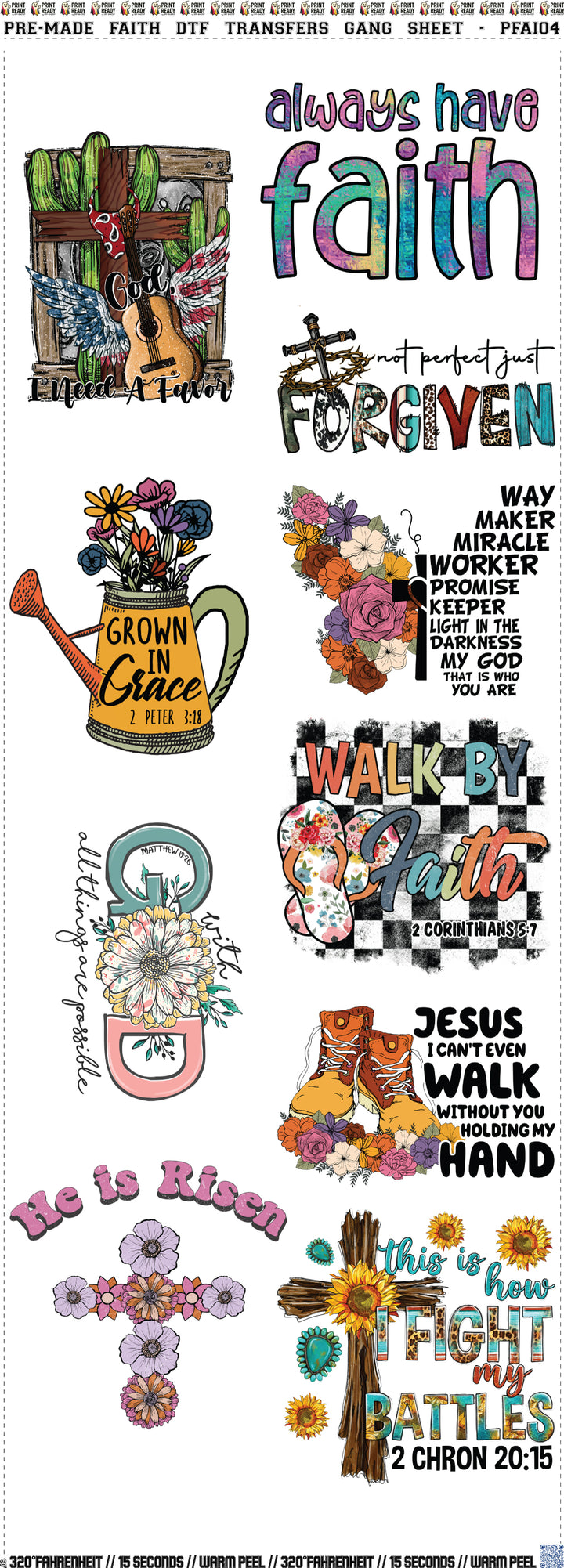 Faith DTF Transfers - Christian Heat Press Designs