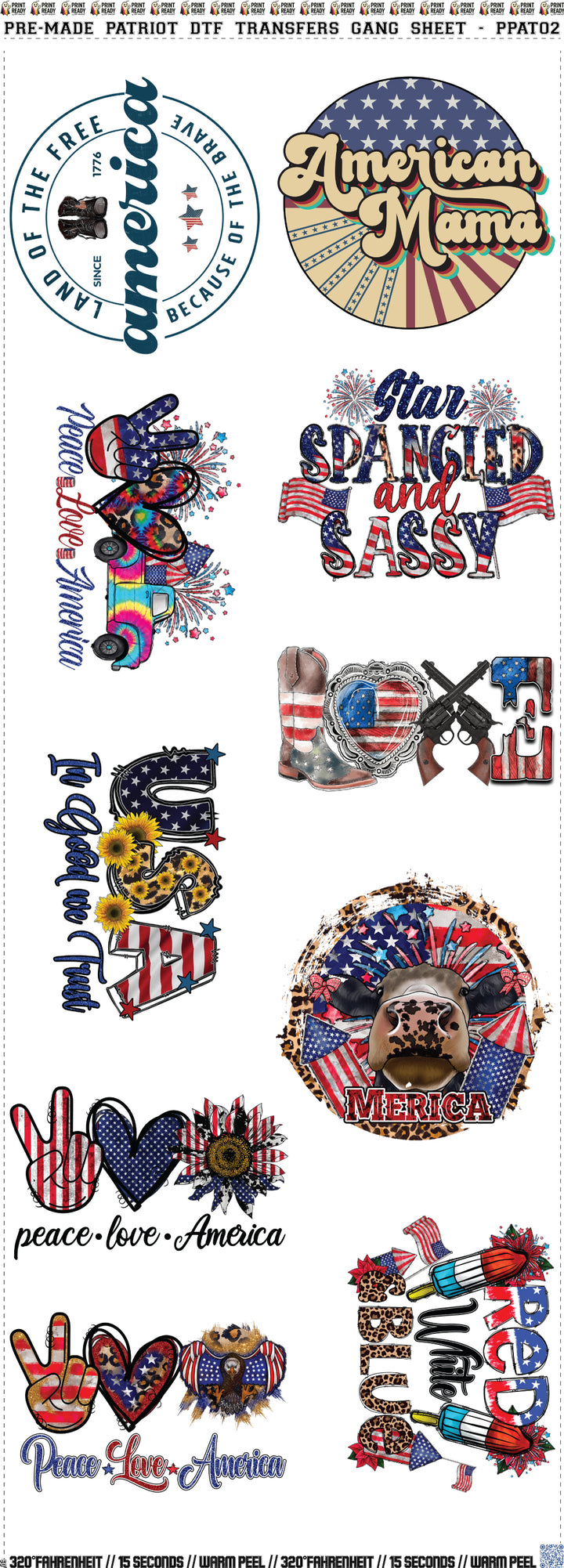 Patriotic DTF Transfers with Flag Themes | DTF Ghost